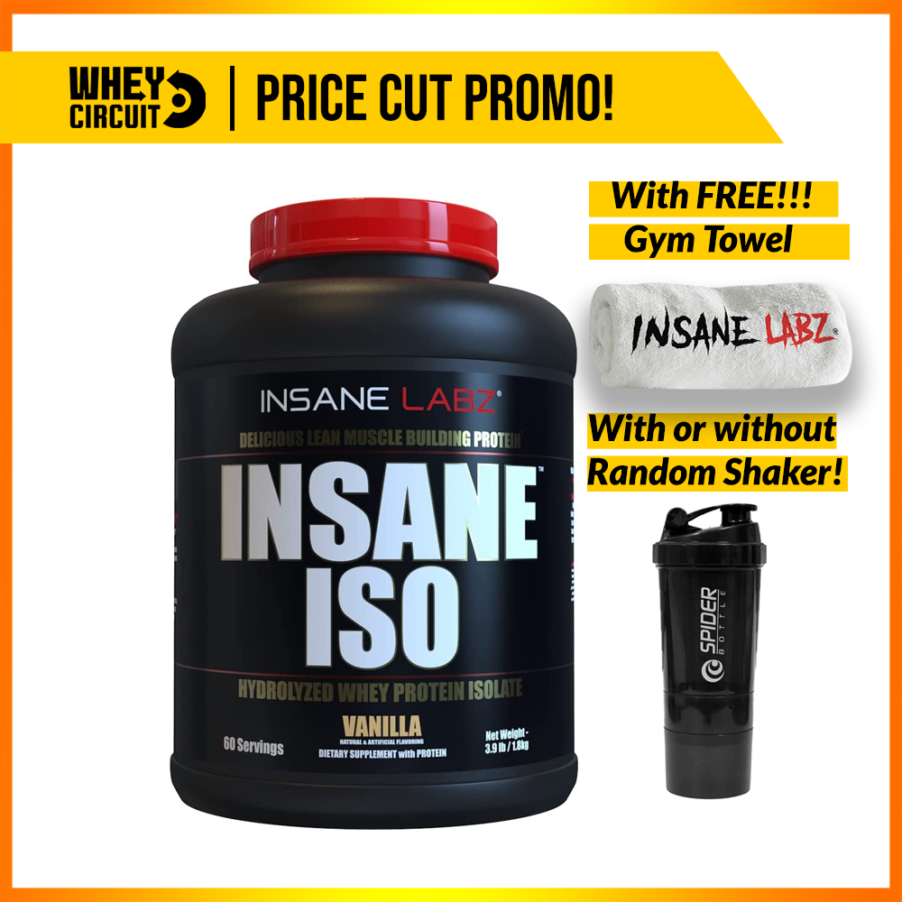 Insane Labz Insane ISO Hydrolyzed Whey Protein Isolate 4.3 lbs 60 ...