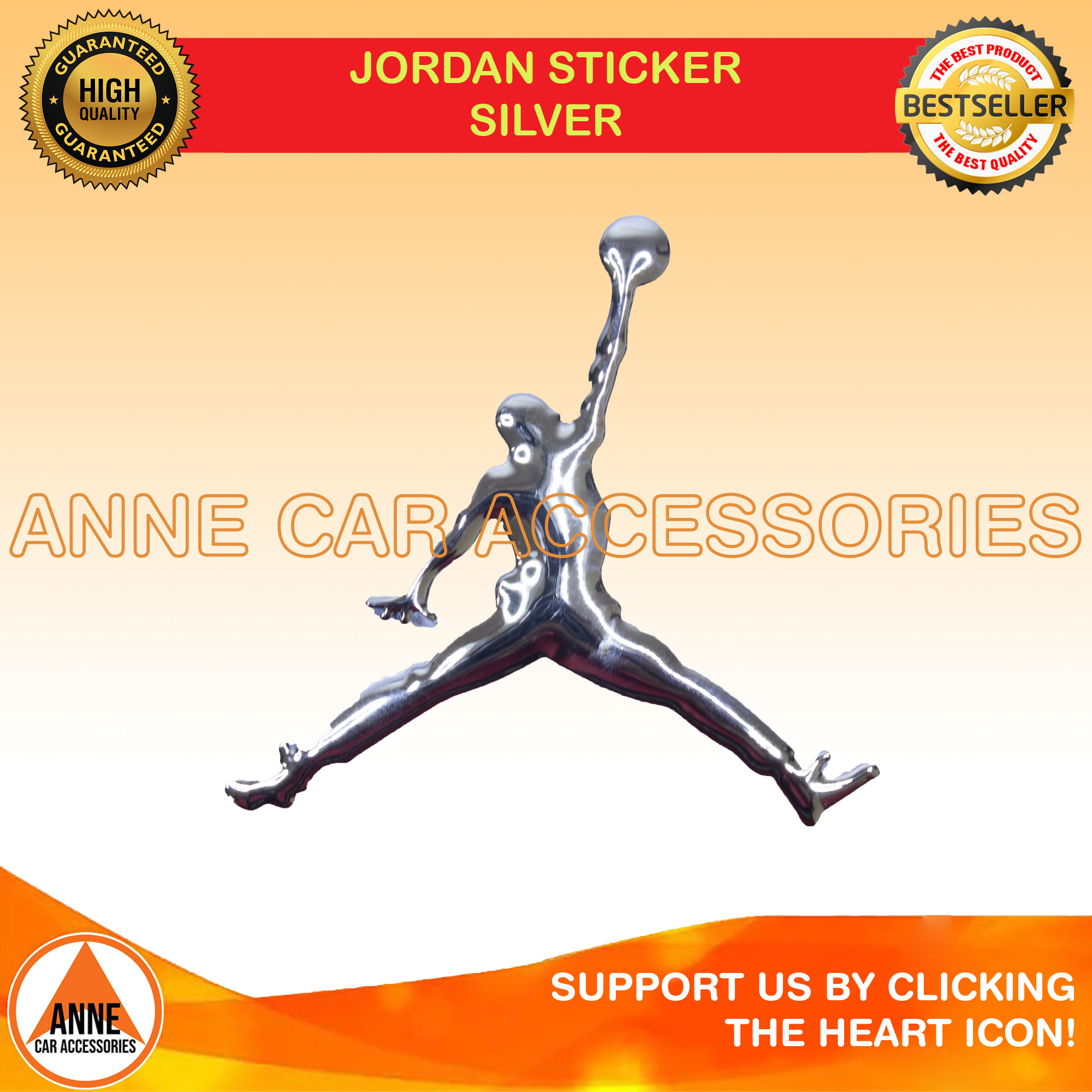 Jordan Car Sticker Emblem High Quality Silver Color | Lazada PH