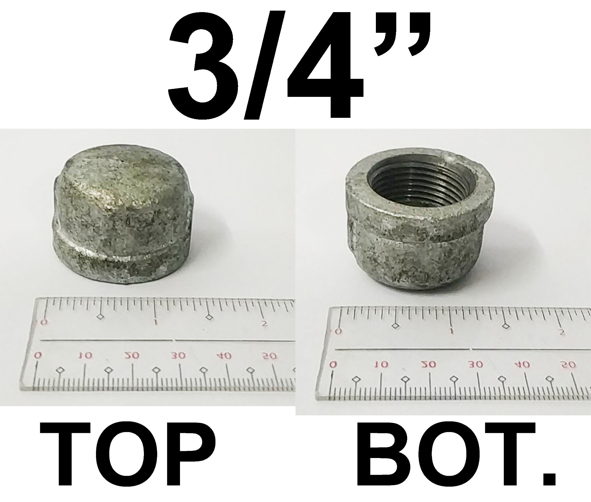 MECH GI CAP 3/4" SCH40 THREADED SCREW TYPE MALLEABLE FITTINGS STANDARD ...