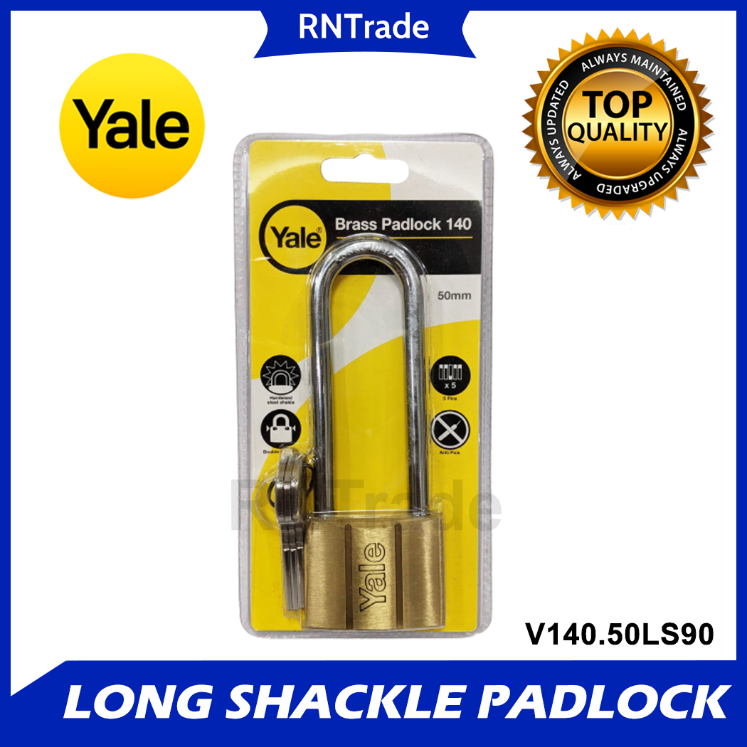 YALE Padlock Long Shackle V140 Series (30 mm, 40 mm, 50 mm, 60 mm), Solid Brass | Lazada PH