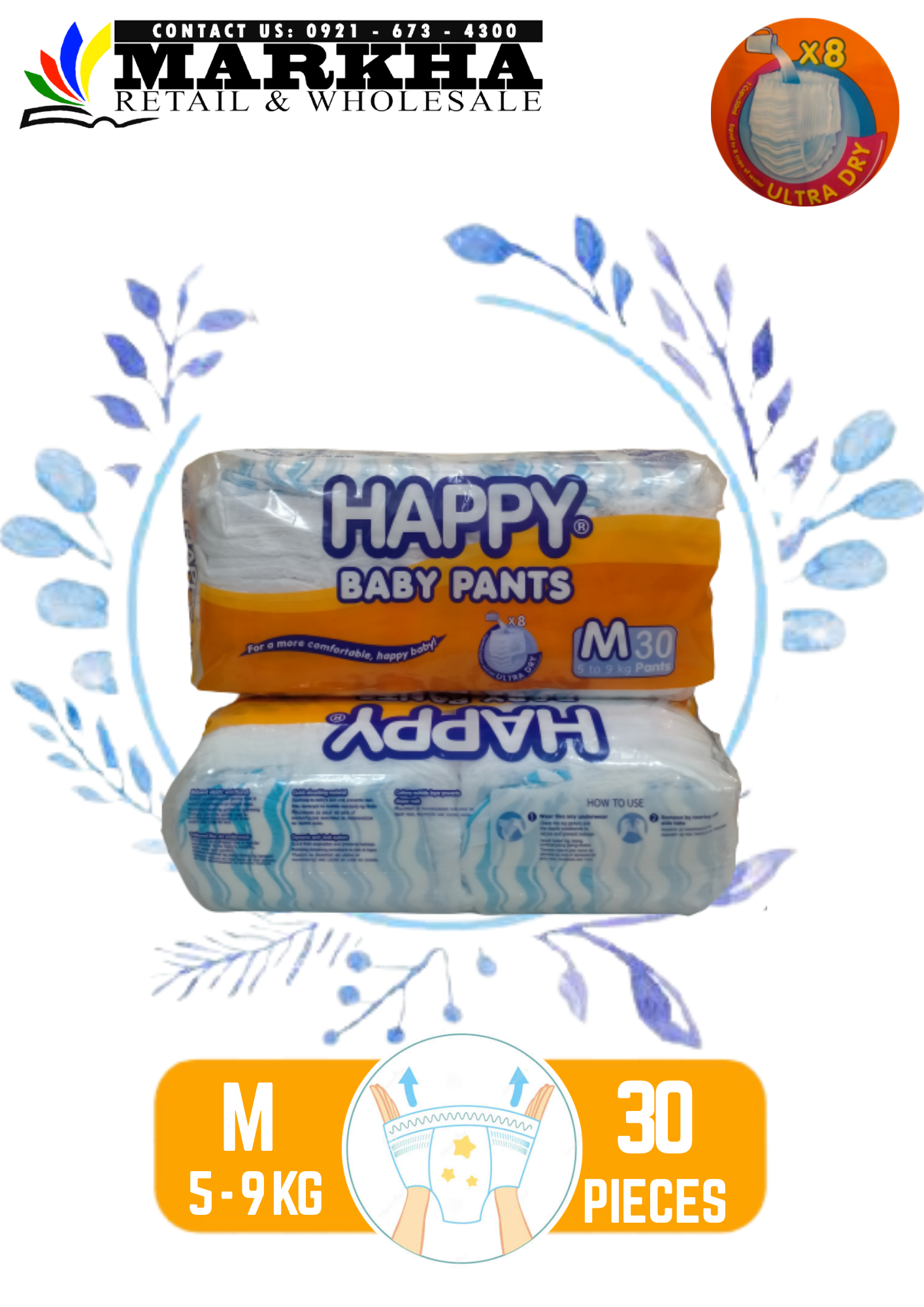 HAPPY BABY PANTS DIAPER MEDIUM x30 | Lazada PH