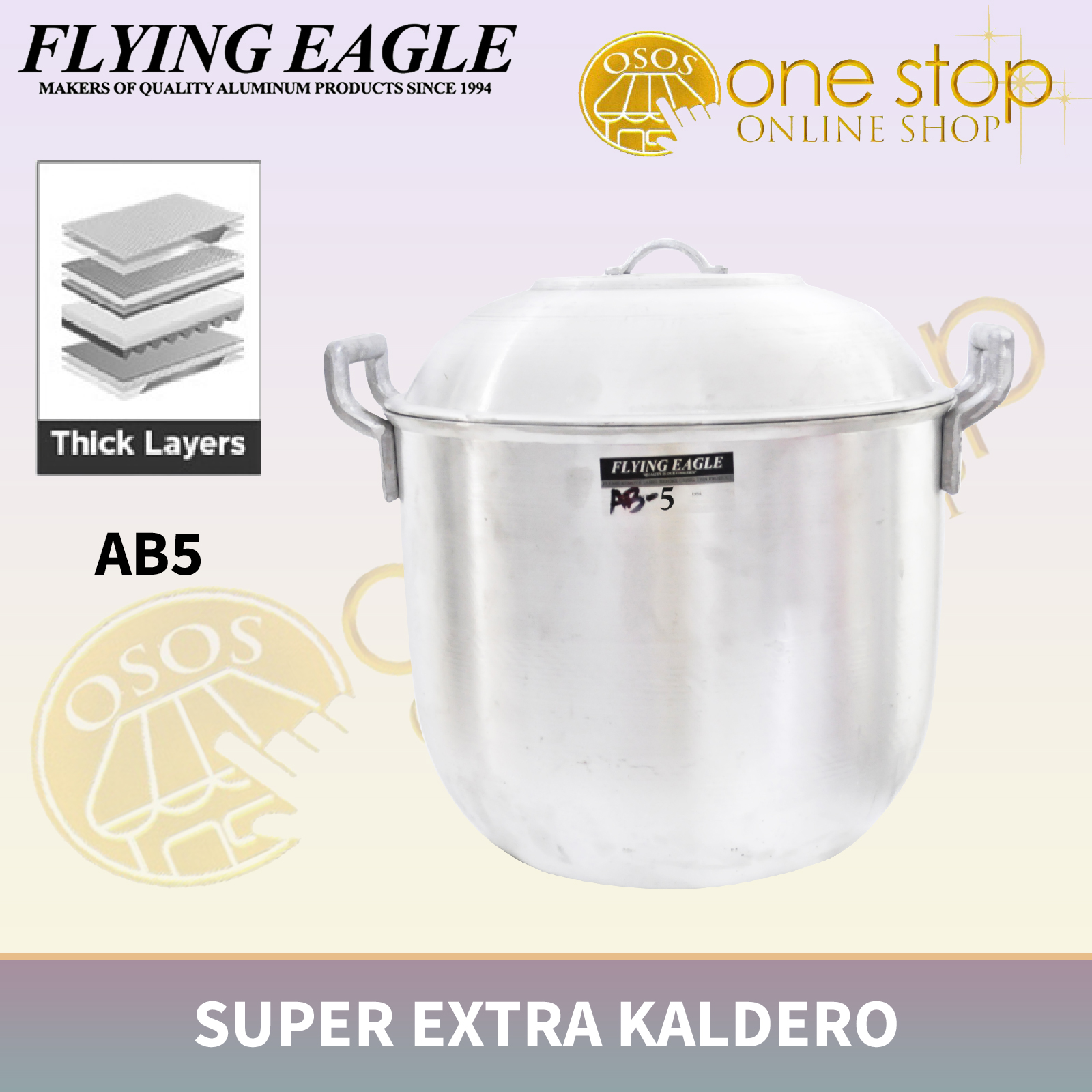 Flyingeagle Original Cookware Super Extra Kaldero 34.5cm Cast Iron ...