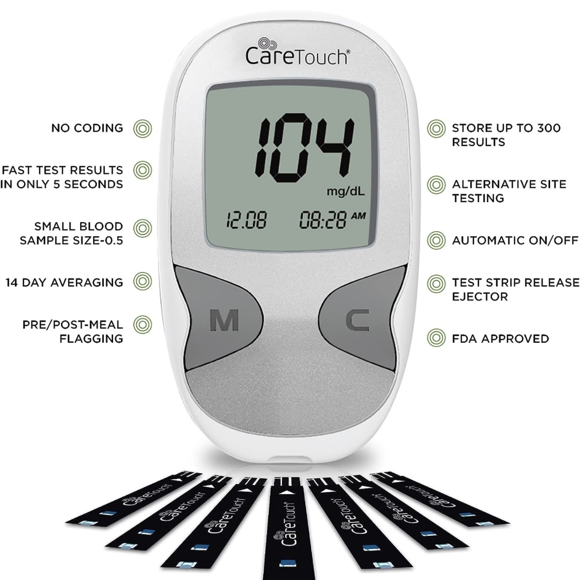 Care Touch Blood Glucose Test Strips 50 count for Use with Care Touch ...