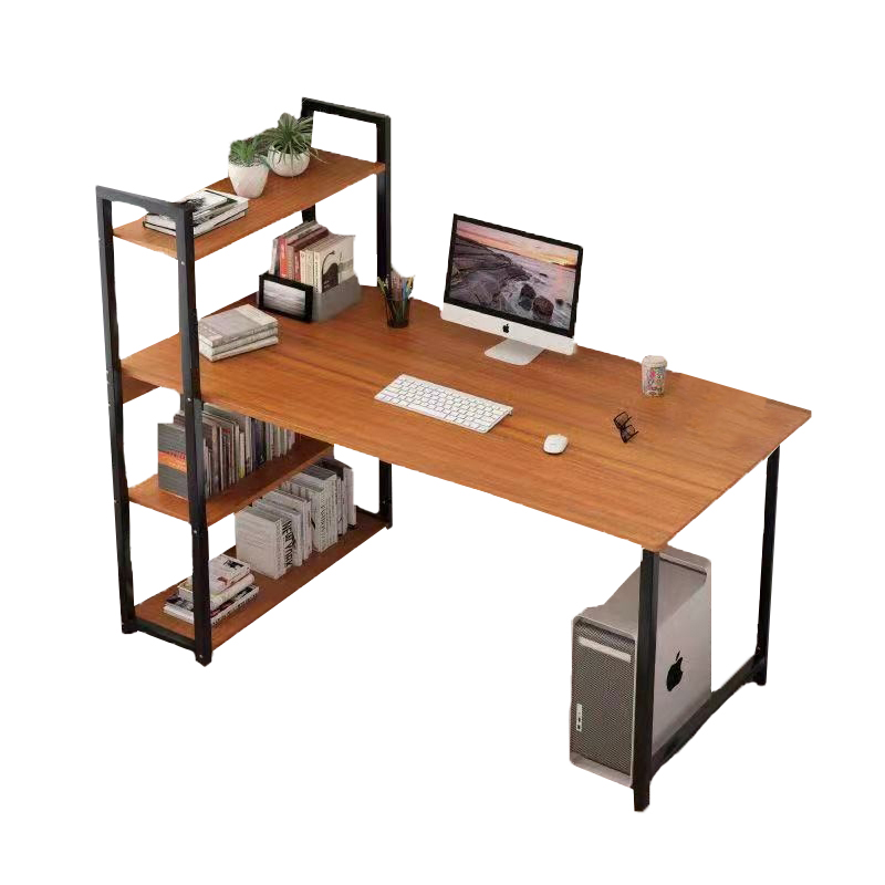 HSHOP DIY Simple Modern Multi-Layer Office Desk With Bookshelf BGZ003 ...