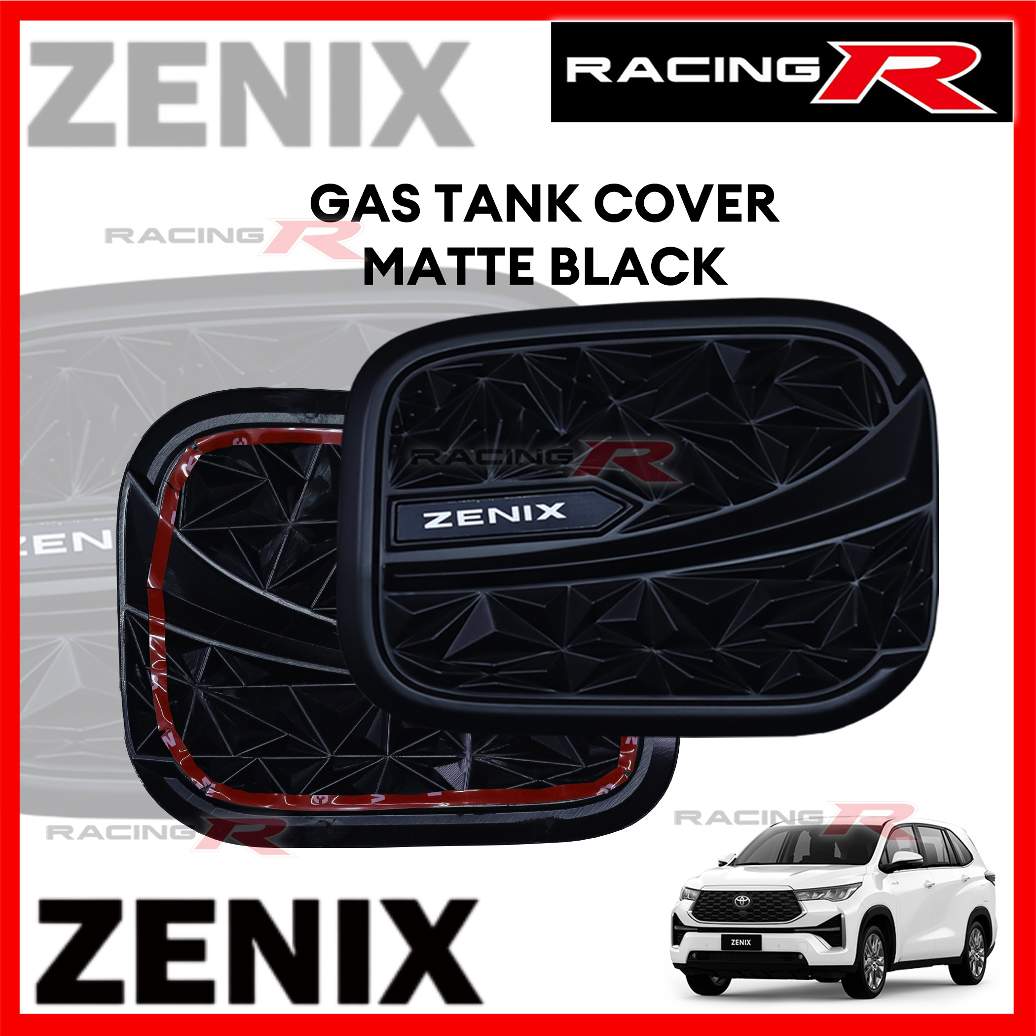 Toyota Zenix 2023 to 2024 Gas Tank Cover Matte Black / Chrome V1 ( Car ...