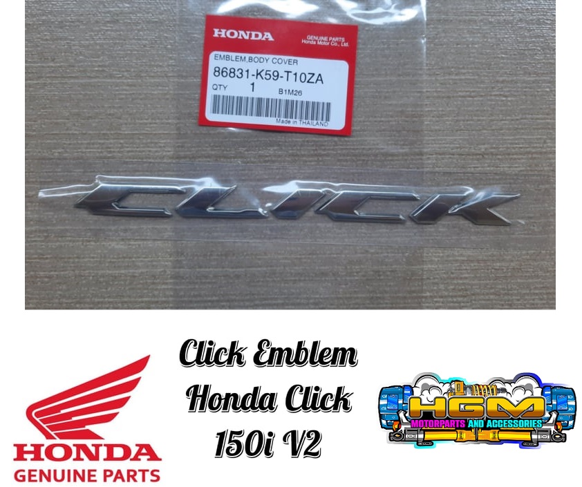 CLICK EMBLEM HONDA CLICK 150i V2 | 1 PC ONLY | 86831-K59-T10ZA | Lazada PH