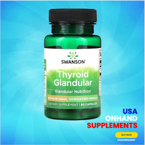 USAOnhand| Swanson, Thyroid Glandular, 200 mg, 60 Capsules | Lazada PH