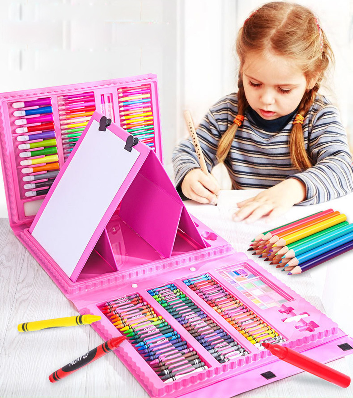 A- Super Mega 208 Pcs Art Set - Crayon, Marker, Pencils, Coloring ...