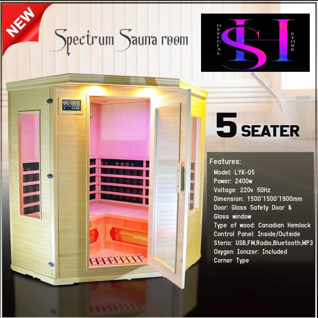 NEW Technology FULL BODY SPECTRUM INFRARED SAUNA 4-5 Seater Corner Type ...