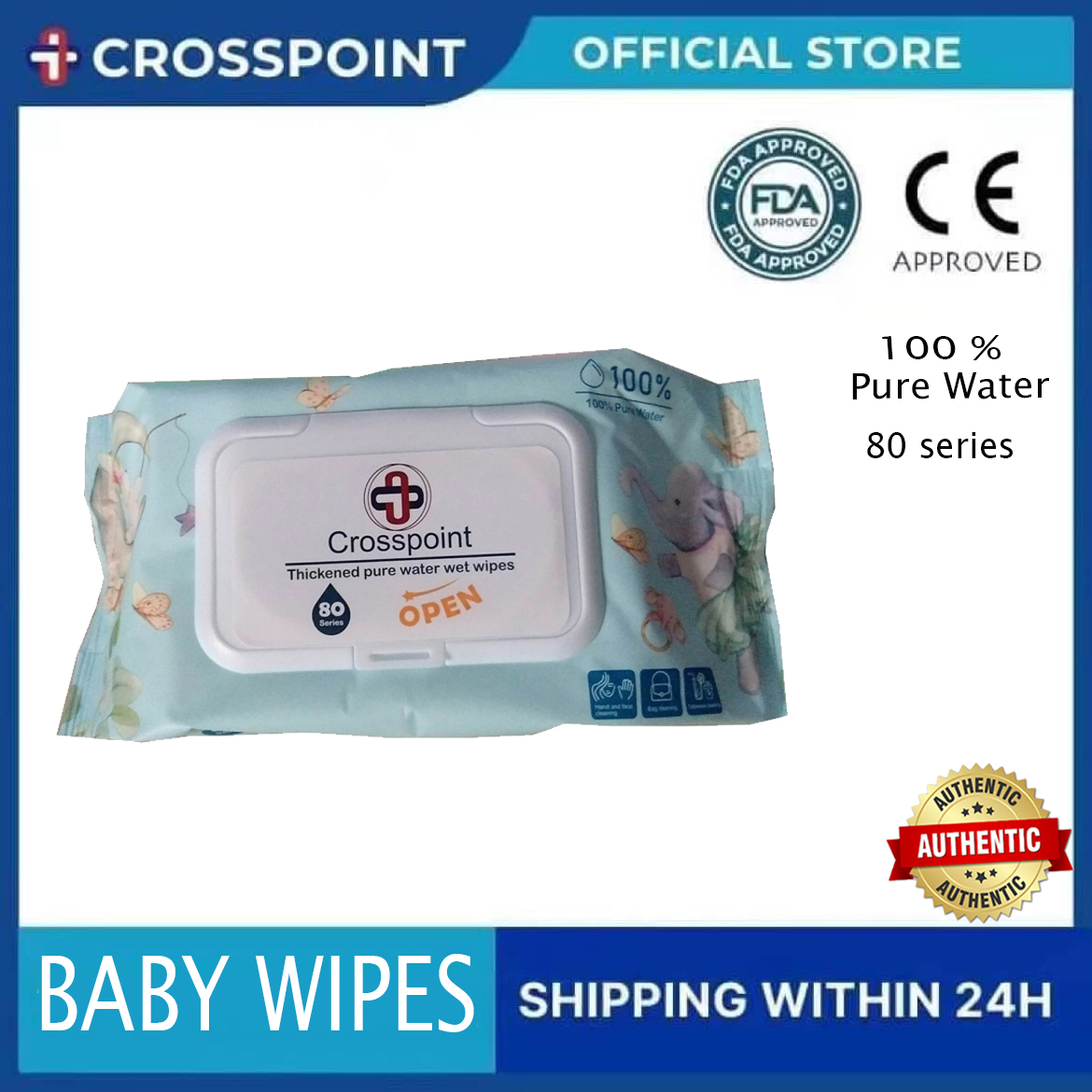 Crosspoint Baby wipes 80pcs and 10 pcs | Lazada PH