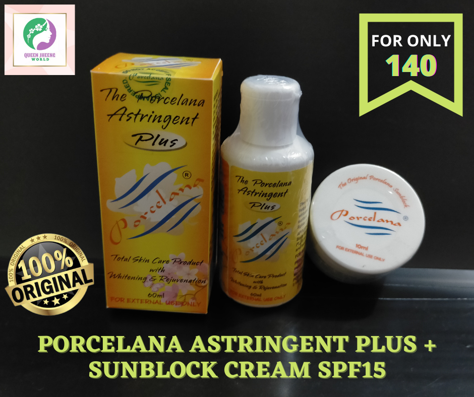 Porcelana Astringent PLUS with Sunblock Cream SPF15 Combo Set 100% ...