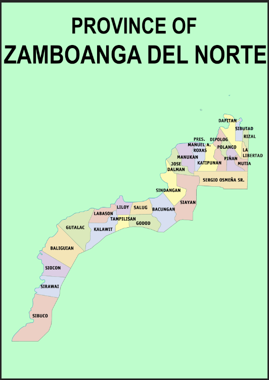 Zamboanga Del Norte Province Map Waterproof A4 Laminated Chart | Lazada PH