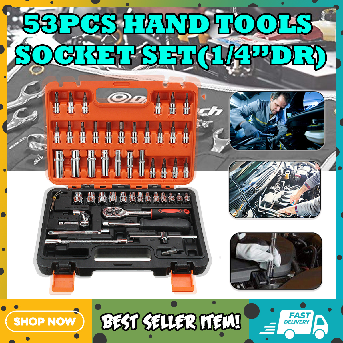53pcs Combination Tool Wrench Set Car Repair Tool Sets Batch Head ...