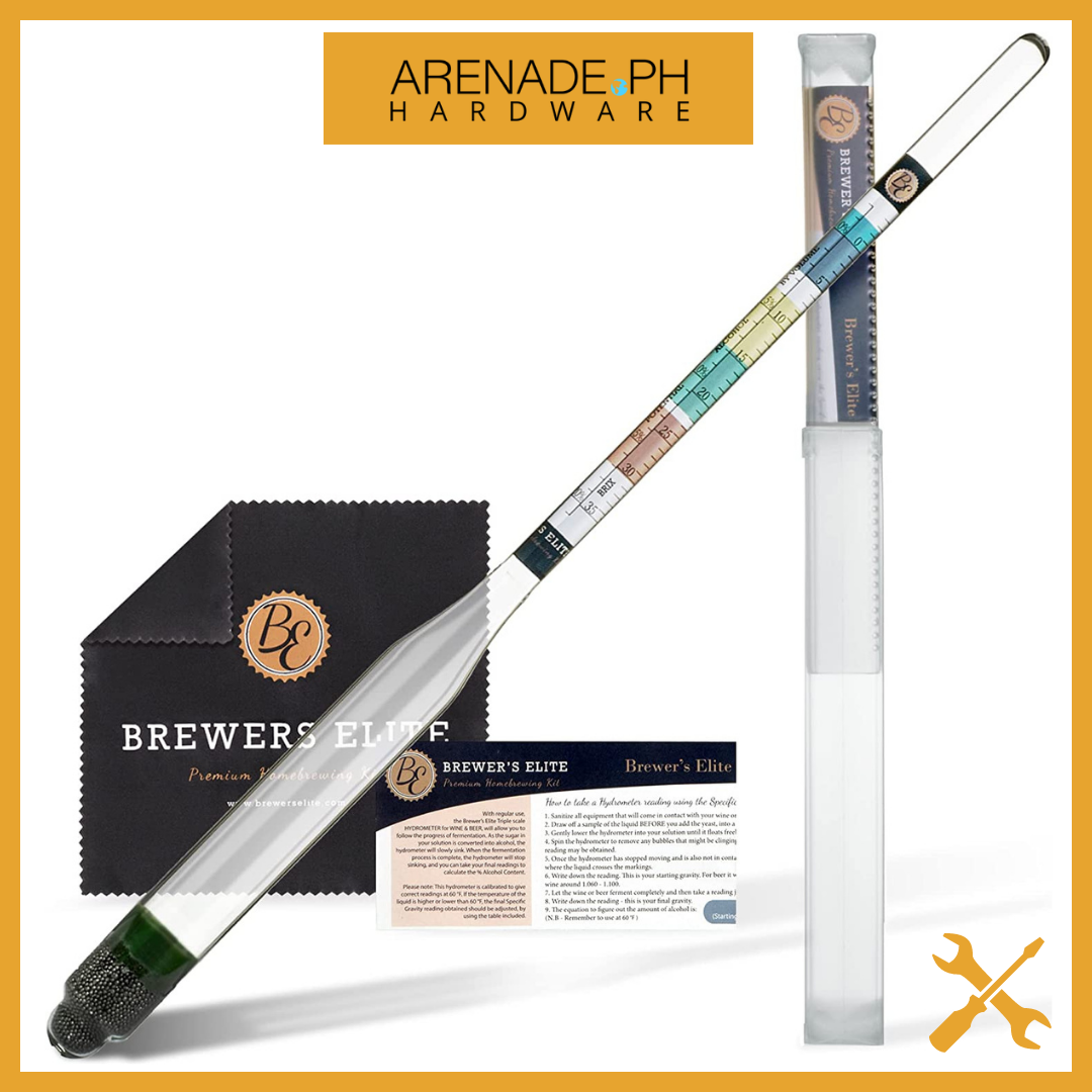 Brewer's Elite Premium Homebrewing Kit Hydrometer Specific Gravity ABV ...