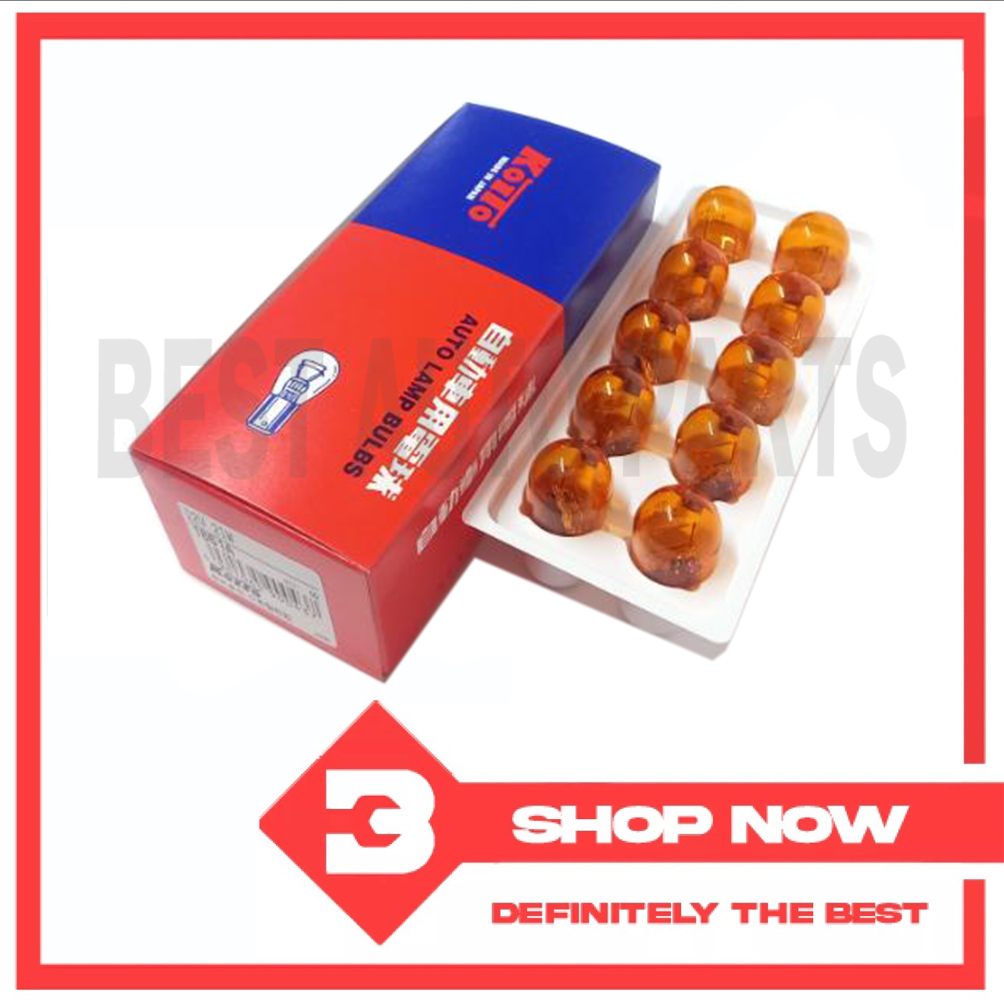 KOITO Auto Bulb (10pcs) Amber Glass 12V 21W / T20 - HB-1861 | Lazada PH