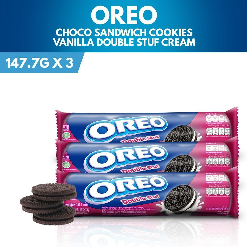 Oreo Double Stuff - Vanilla Cream Sandwich Cookies Real Cocoa [147.7g x ...