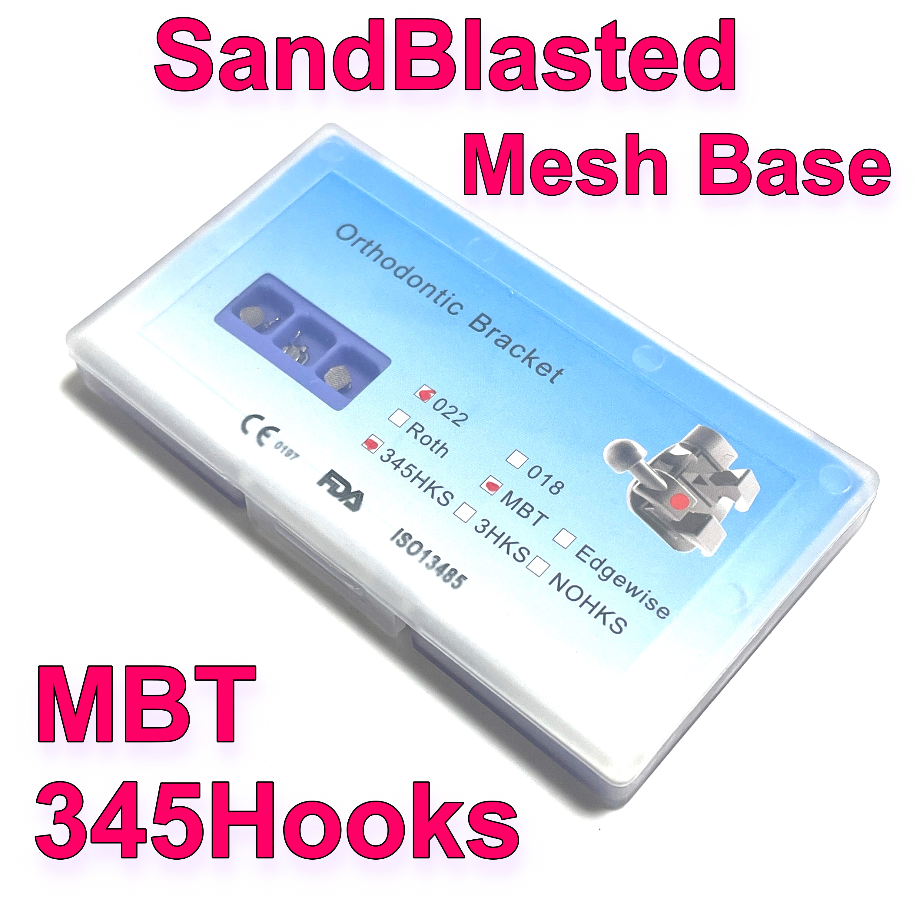 1Box MBT SandBlasted Mesh Base 345- Hooks Mini Standard Metal 0.022 ...