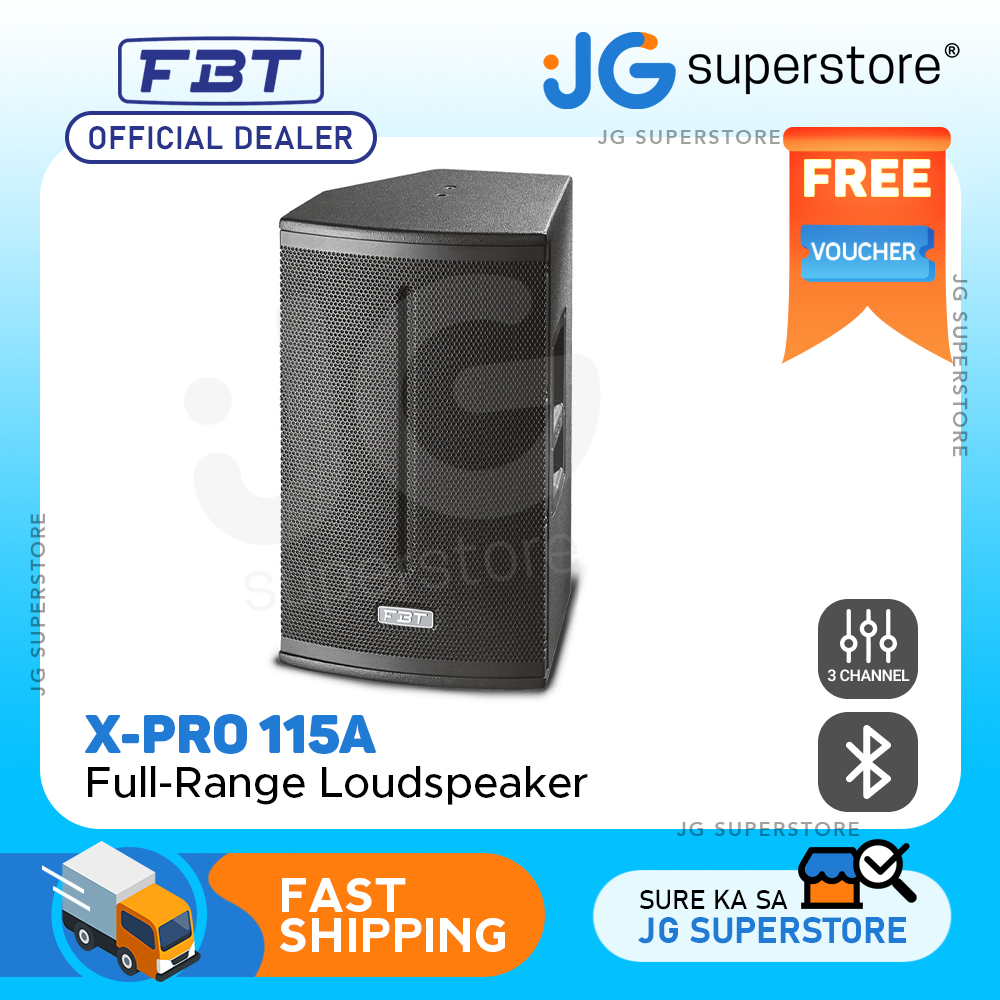 FBT X-Pro 115A 15" 1200/300W 2-Way Rotatable Active Speaker with Built-in 3 Channel Mixer ...