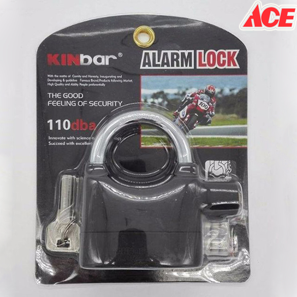 ACE Alarm Padlock for Door/Motor/Bike/Car 110db Anti-Theft Security ...
