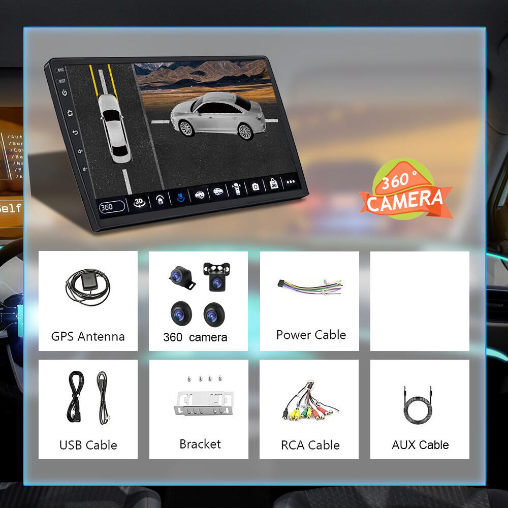 Aasaviz 360 Camera Car Radio Android Player 8 Core 4G+32G DSP Car ...