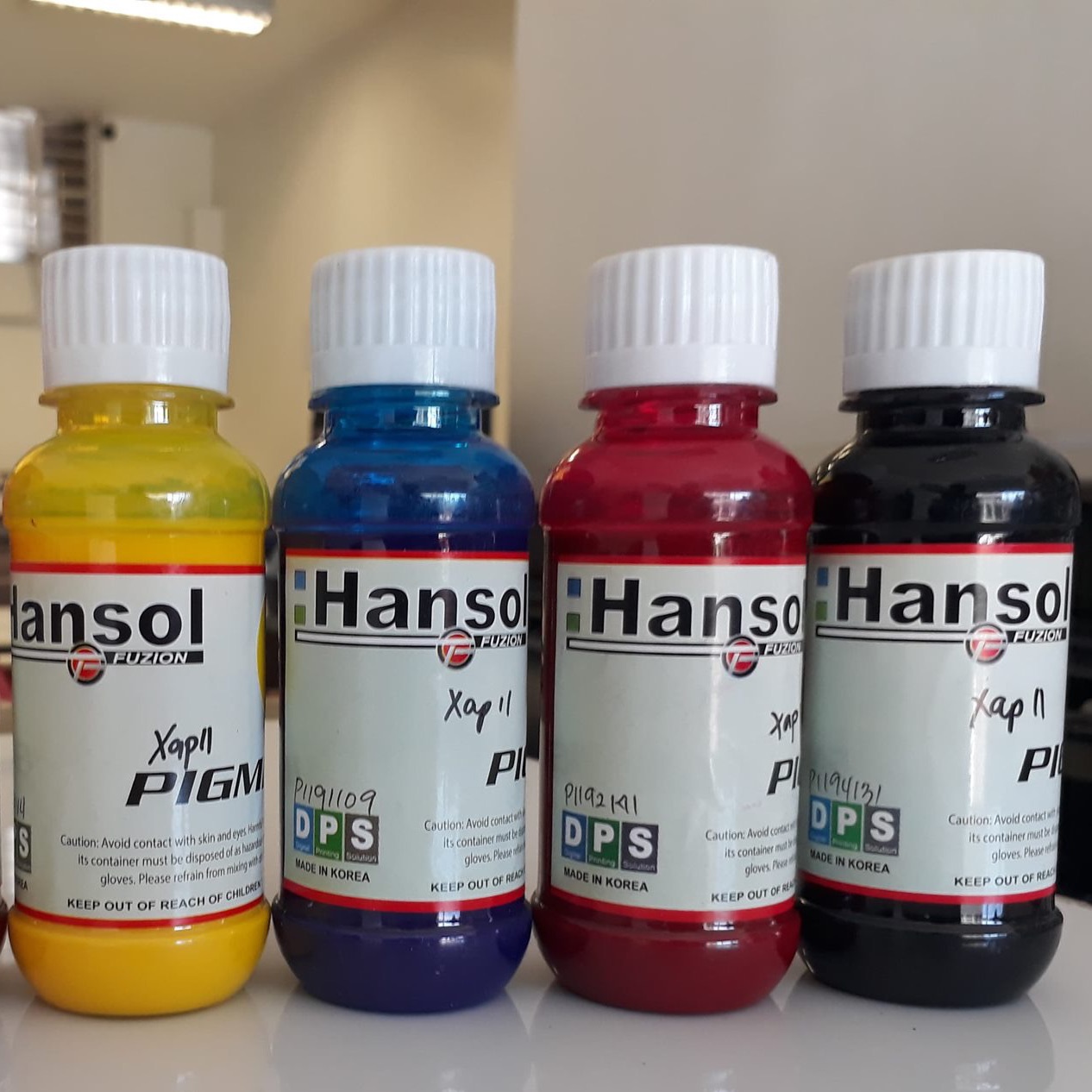 1 SET ORIGINAL HANSOL PIGMENT INK CMYK 100ml | Lazada PH