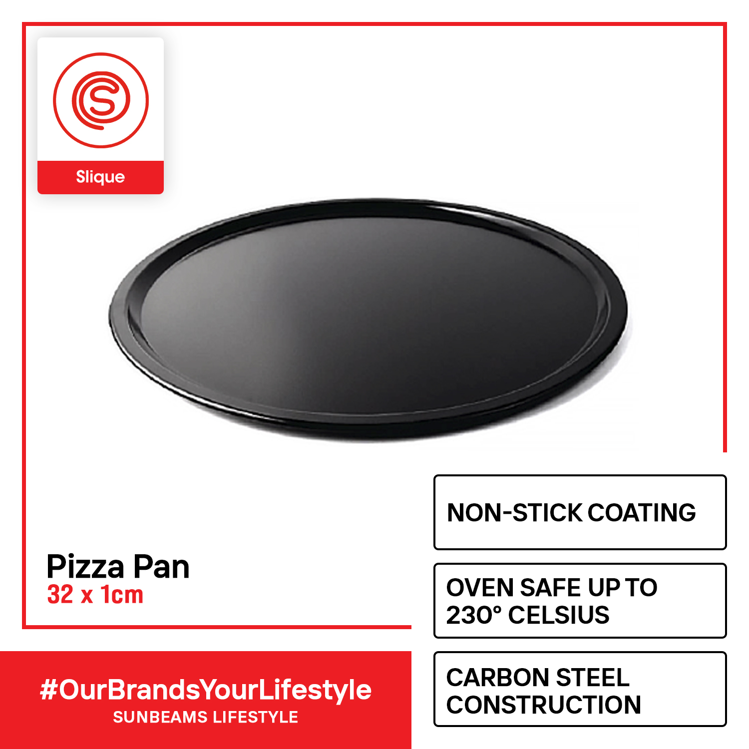 SLIQUE Premium Non-stick Pizza Pan, Pizza Tray, Baking Pan, Baking ...