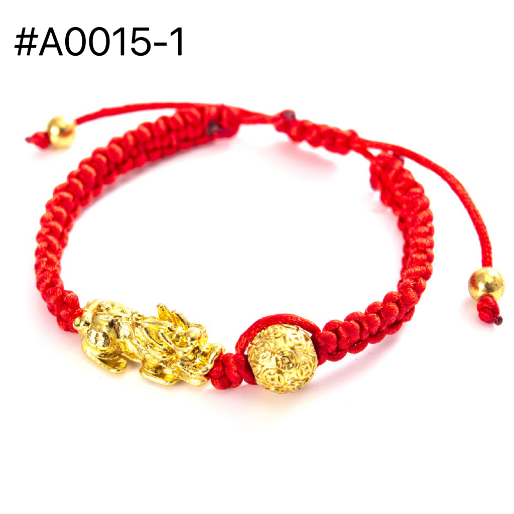 Adjustable Braided Lucky Red String Rope Feng Shui Pixiu PiYao Bracelet ...
