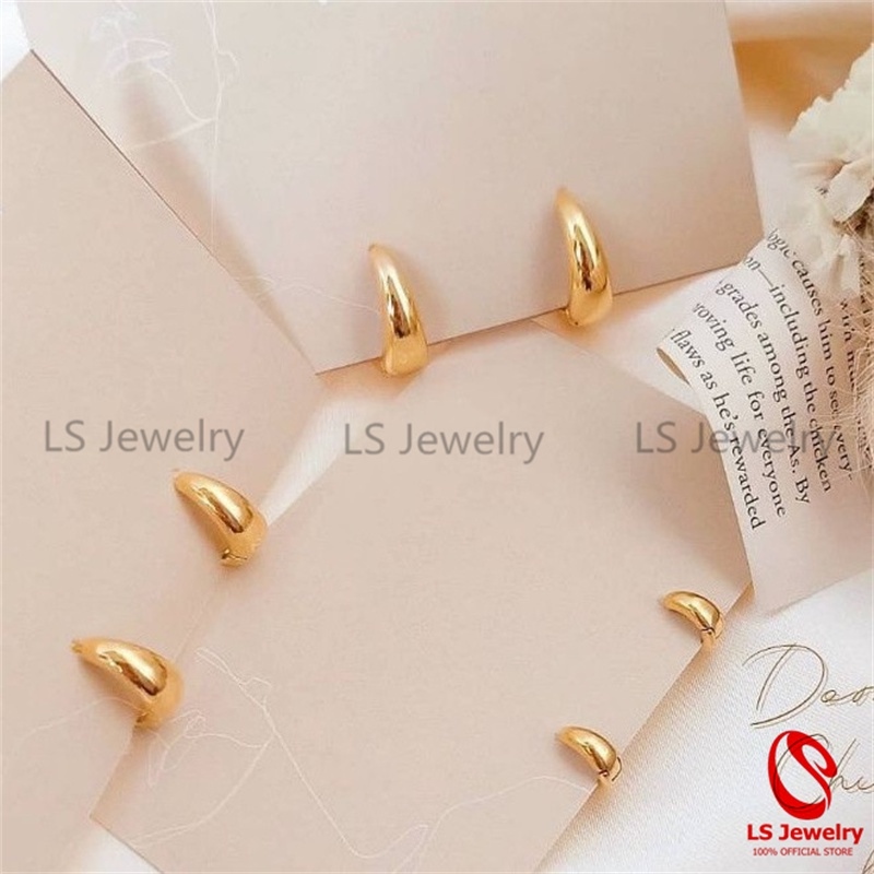 LS jewelry 18k saudi gold hoop earrings for women 83e | Lazada PH