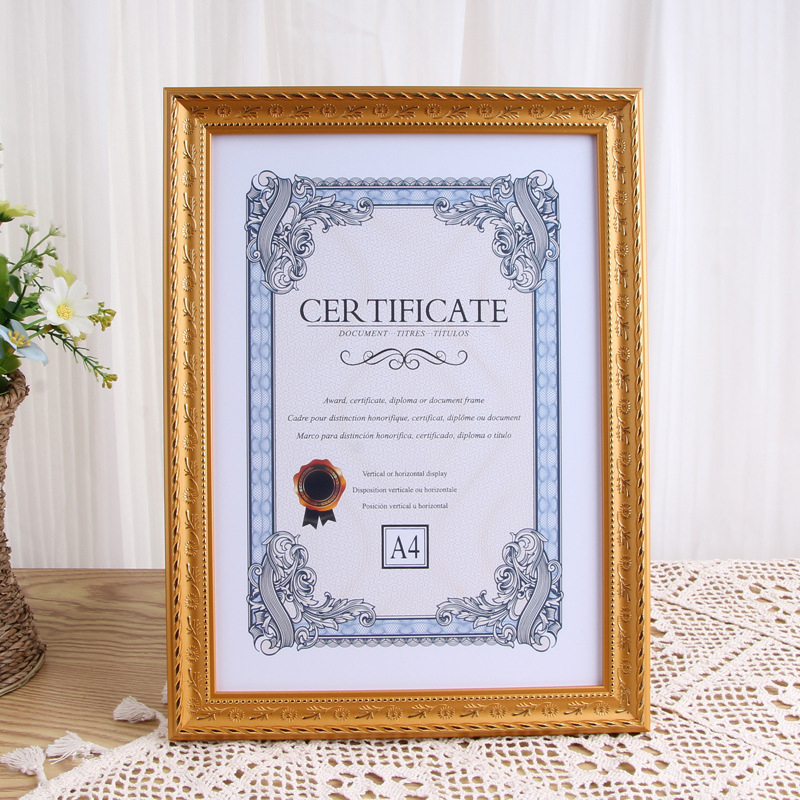 Certificate Frame A4 Size Ertificate Frame 21x29.7CM Gold Picture Frame ...