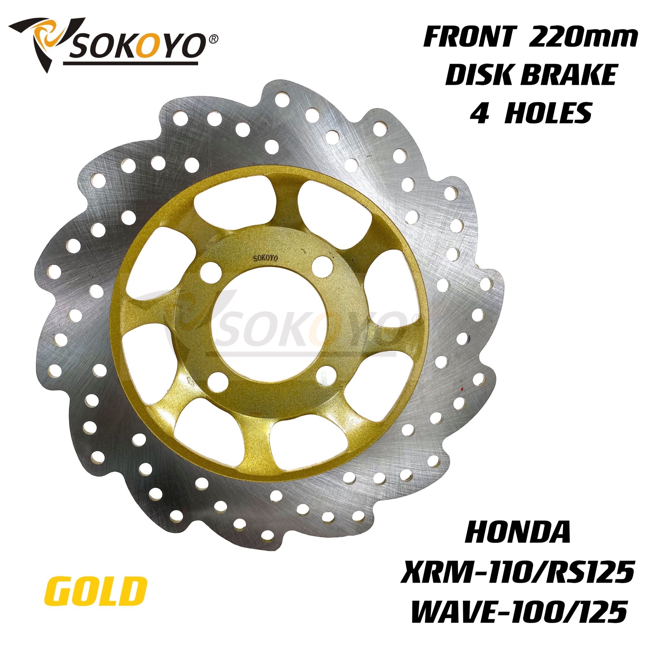 1 pc Lighten Front Disc Plate 220mm Disc Pad Disc Brake 4 Holes for XRM ...