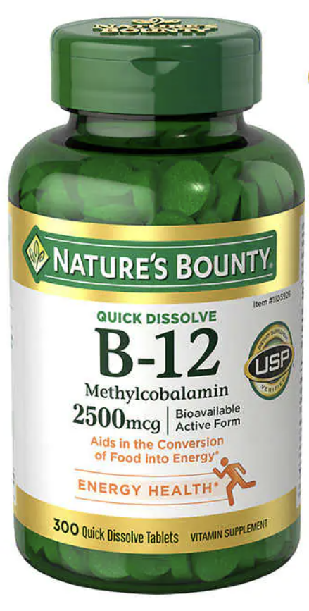 Nature's Bounty Vitamin B-12 2500 mcg (300 Quick Dissolve Tablets)EXP ...