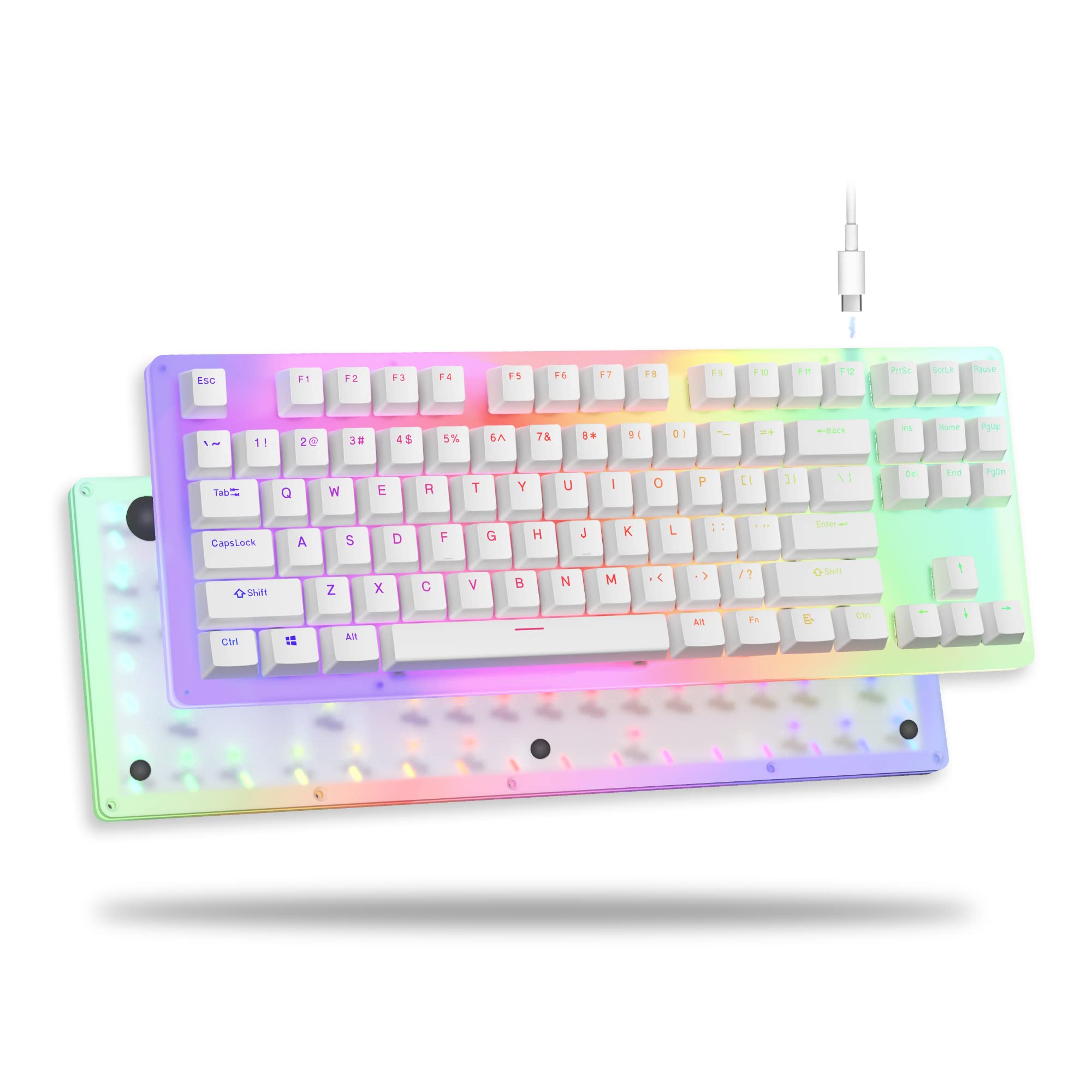 Womeir K87 Pro TKL Gaming Keyboard Hot Swappable Mechanical Keyboard ...