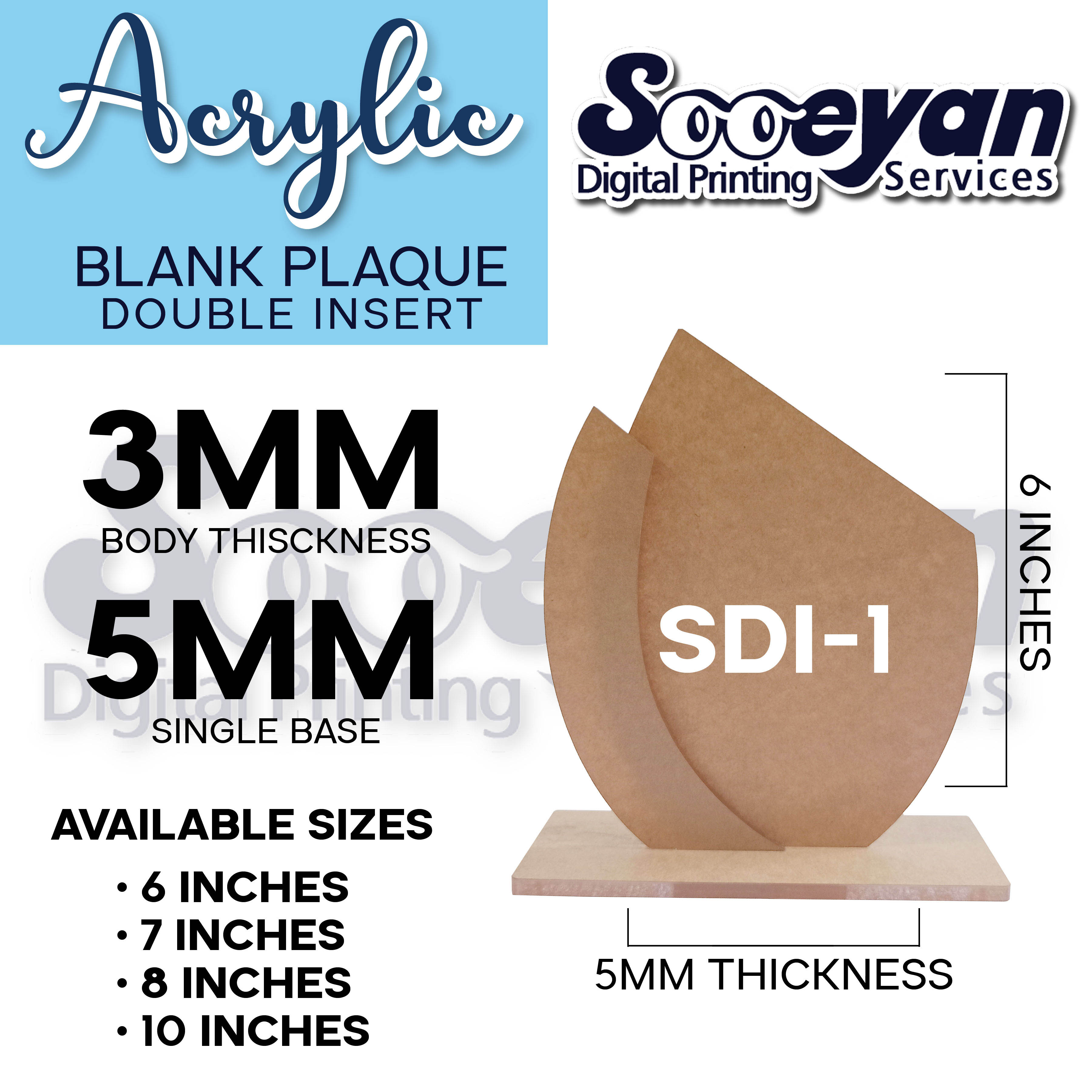 ACRYLIC DOUBLE INSERT PLAQUE (BLANK ONLY) | Lazada PH
