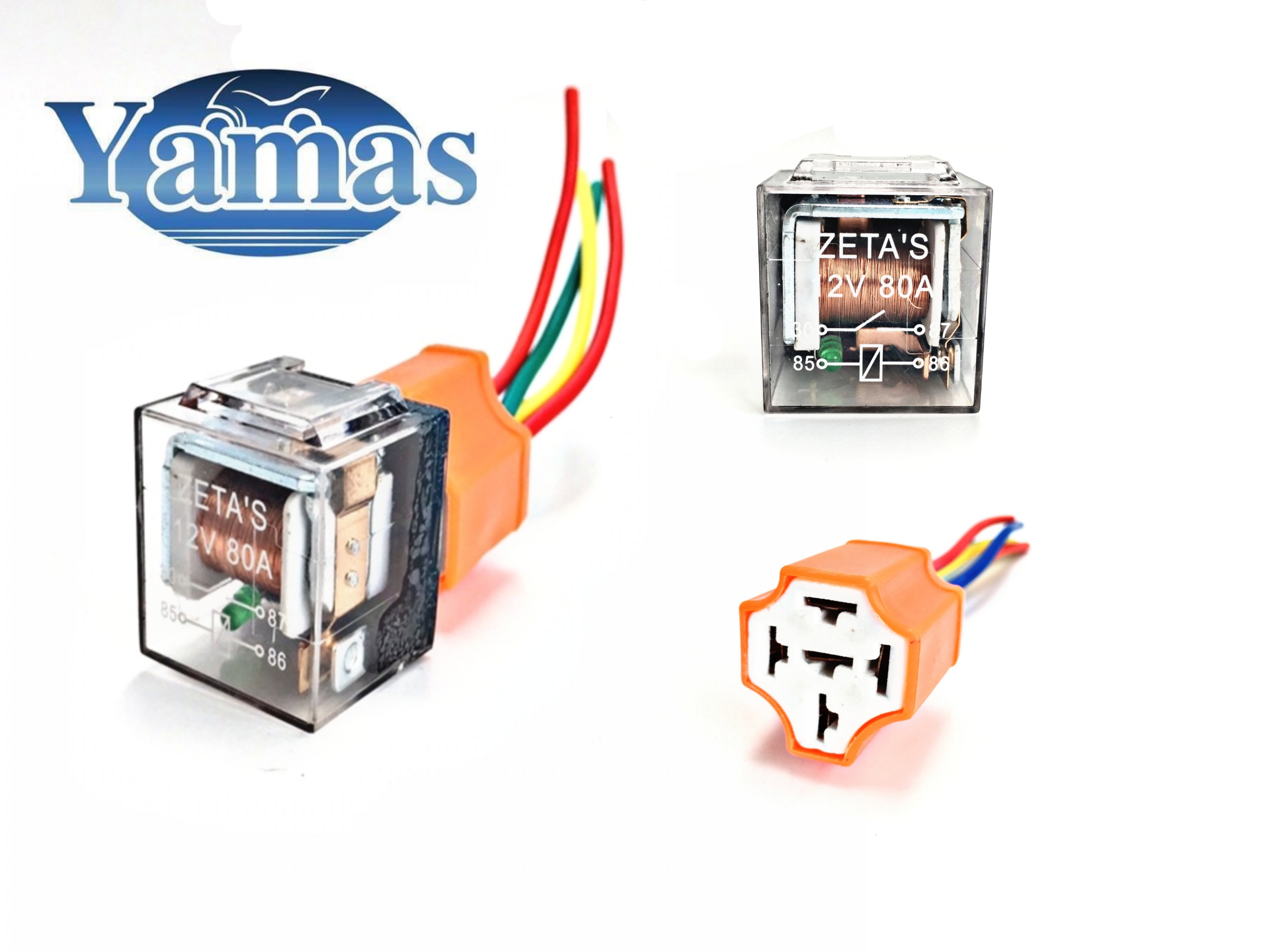 4 Pin (Relay Only) Light Relay Transparent & Socket 12V Set Motorcycle ...