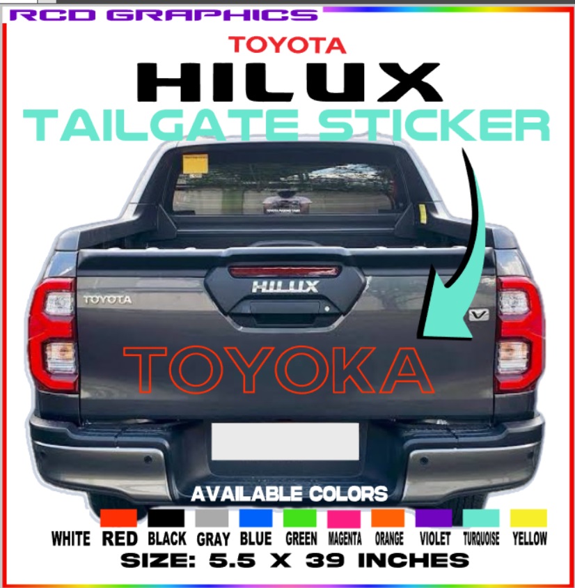 TOYOKA toyota Sticker hilux tailgate sticker outline | Lazada PH