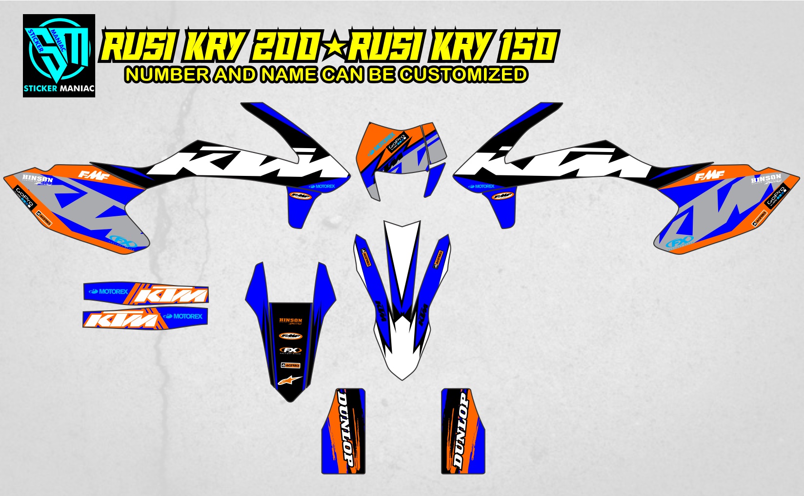 Rusi kry 200, rusi kry 150 full body decals | Lazada PH