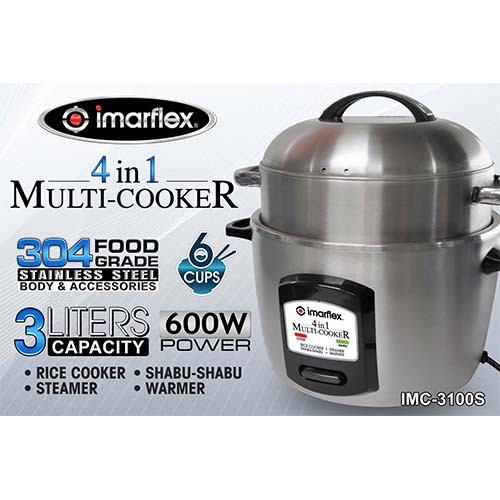 Imarflex 4 in1 Multi-cooker 6 Cups IMC-3100S Stainless | Lazada PH