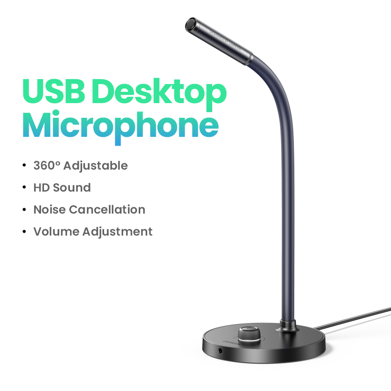 UGREEN USB Desktop Microphone for Computer Desktop 60dB Noise Reduction Live Microphone Game ...