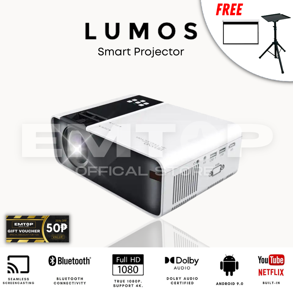 【FREE 2 GIFT】 LUMOS G86 PROJECTOR 6000 Lumens Projector 4K Ultra HD ...