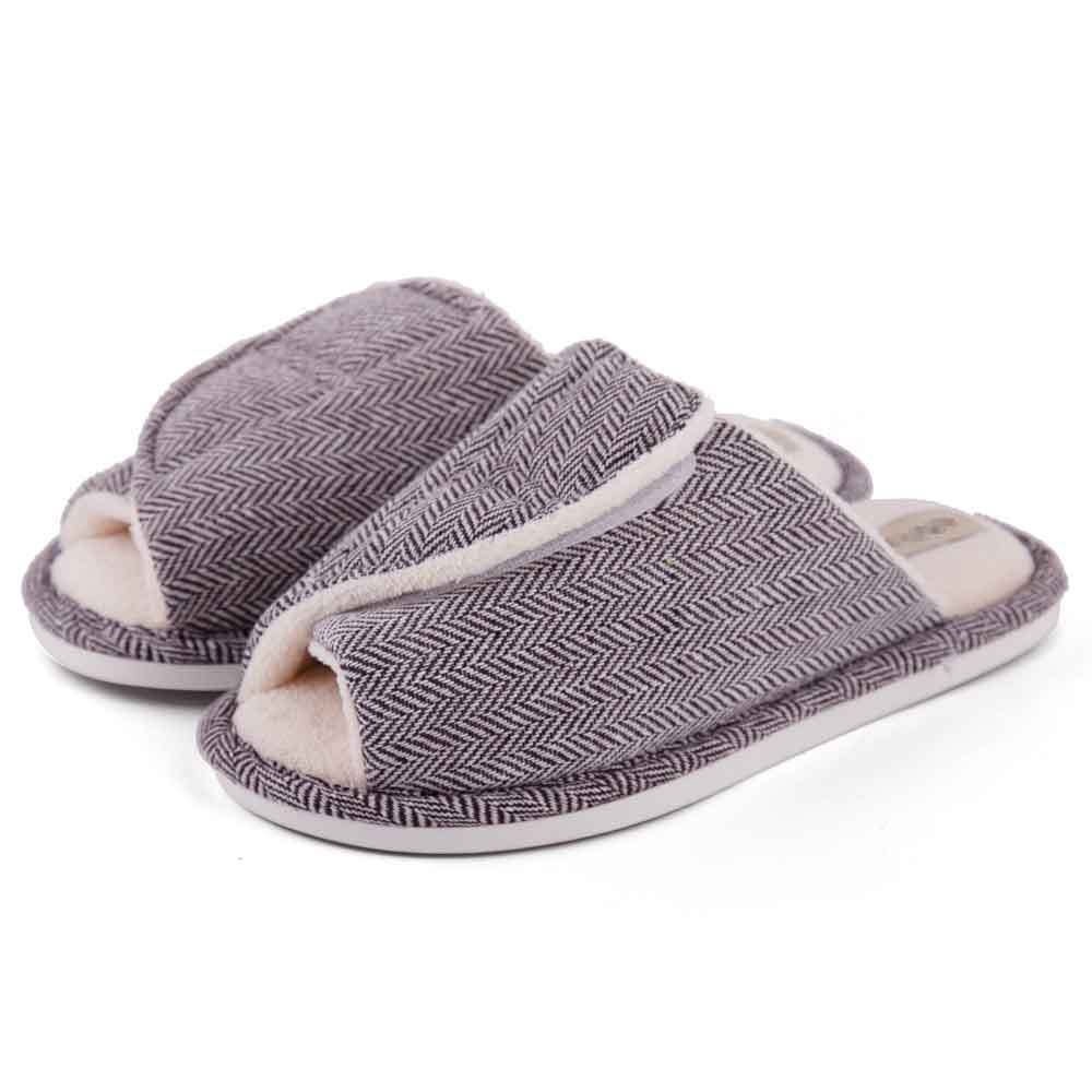 Men's Adjustable Diabetic Slippers Extra Wide Open Toe Edema House ...