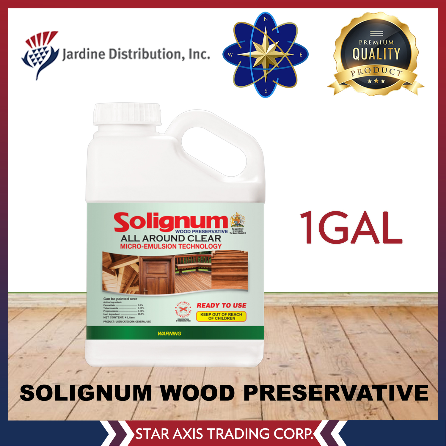 Jardine Solignum All Around Clear Wood Preservative - 1 Gallon 1gal 4L ...