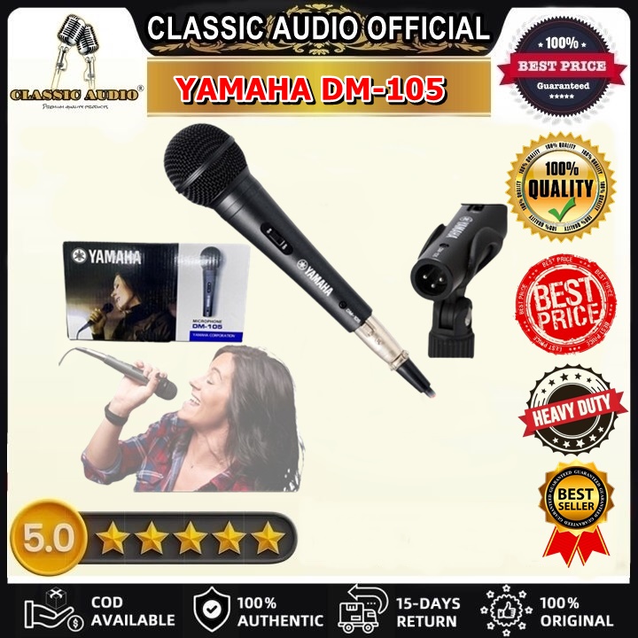 YAMAHA DM-105 By Classic Audio- DYNAMIC MICROPHONE HEAVY DUTY |CLASSIC ...