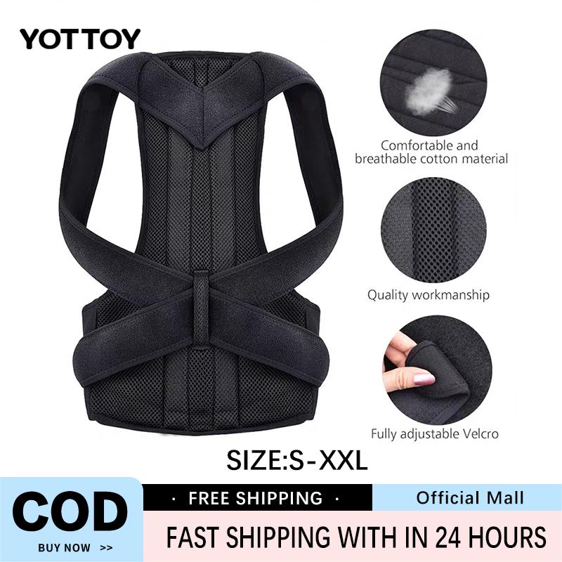 YOTTOY Adjustable Back Supporter Posture Corrector For Men Strong ...
