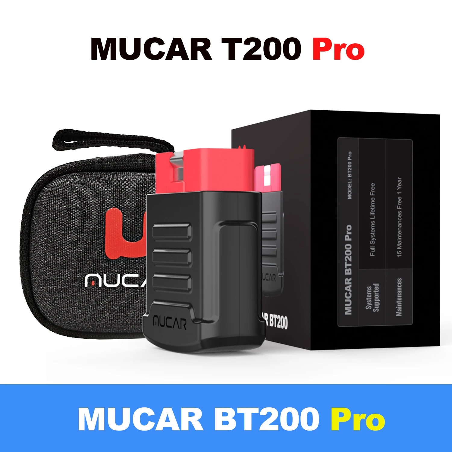 MUCAR BT200/BT200 Pro OBD2 Bluetooth Diagnostic Tool Full System ...
