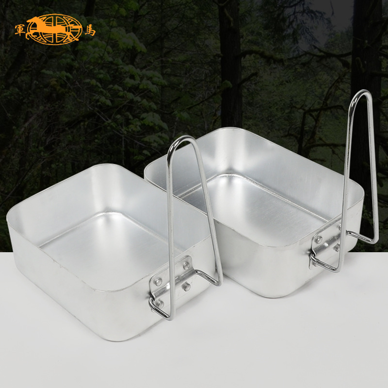 TOMSHOO 2pcs Mess Tin Kit Aluminum Camping Cookware Set Cooker Lunch ...