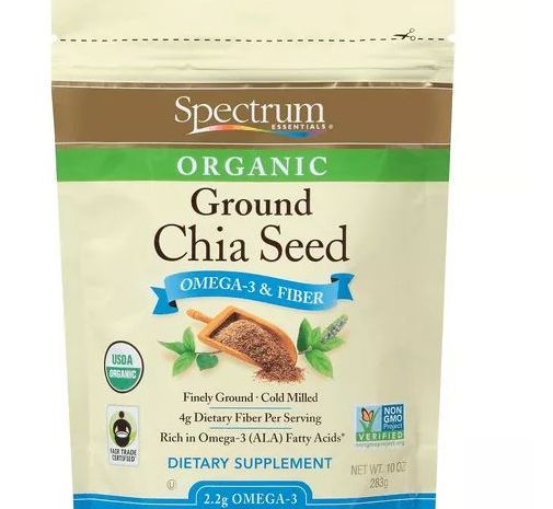 SPECTRUM ESSENTIALS ORGANIC GROUND CHIA SEED DIETARY SUPPLEMENT 10 OZ ...