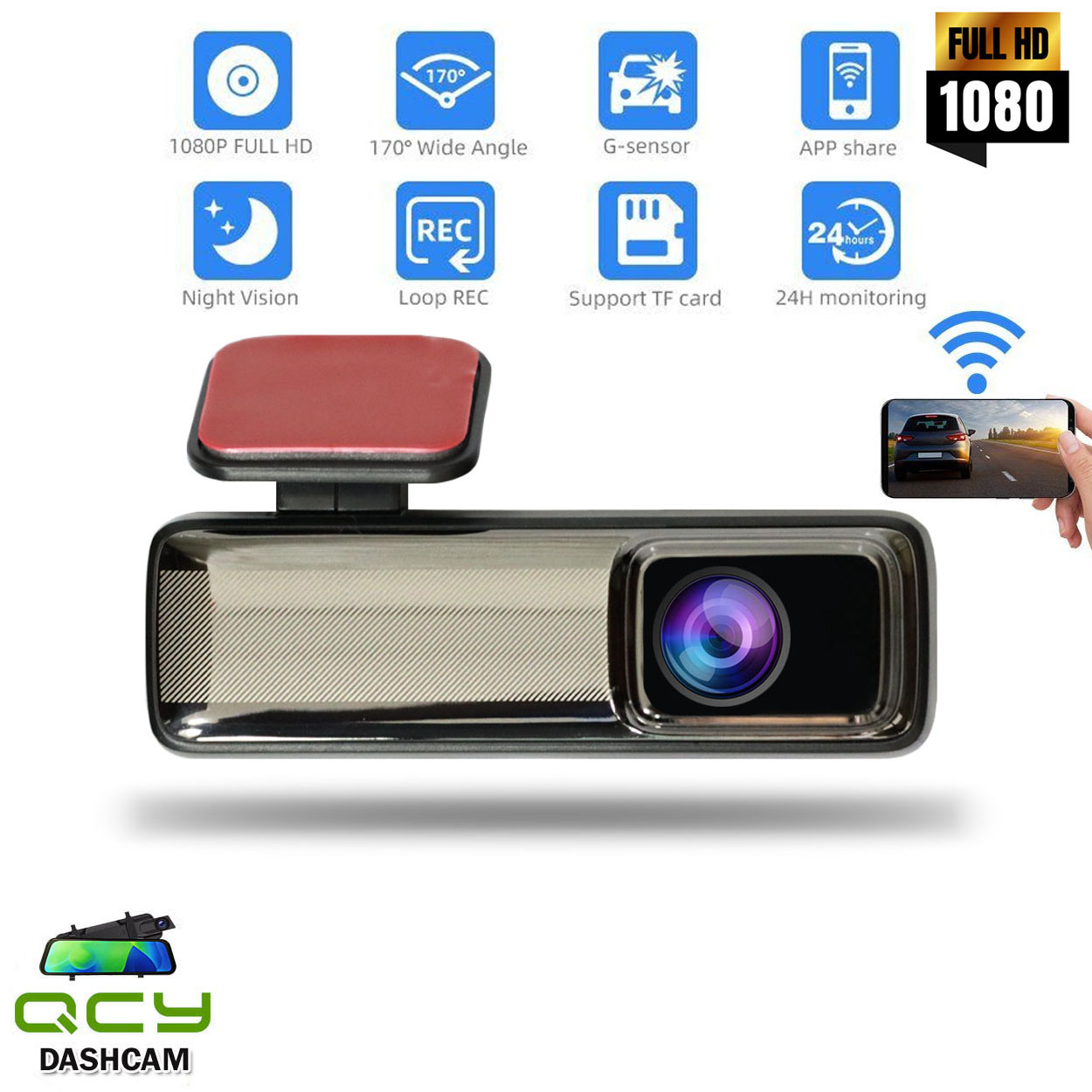 QCY V9 Car Dash Cam For Car 1080P Wifi App Control DVR HD Dashcam ...