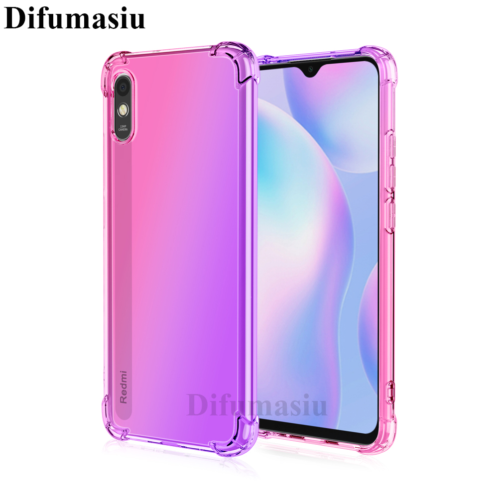 For Xiaomi Redmi 9A Shockproof Soft Case Covers Gradient Color Silicone ...