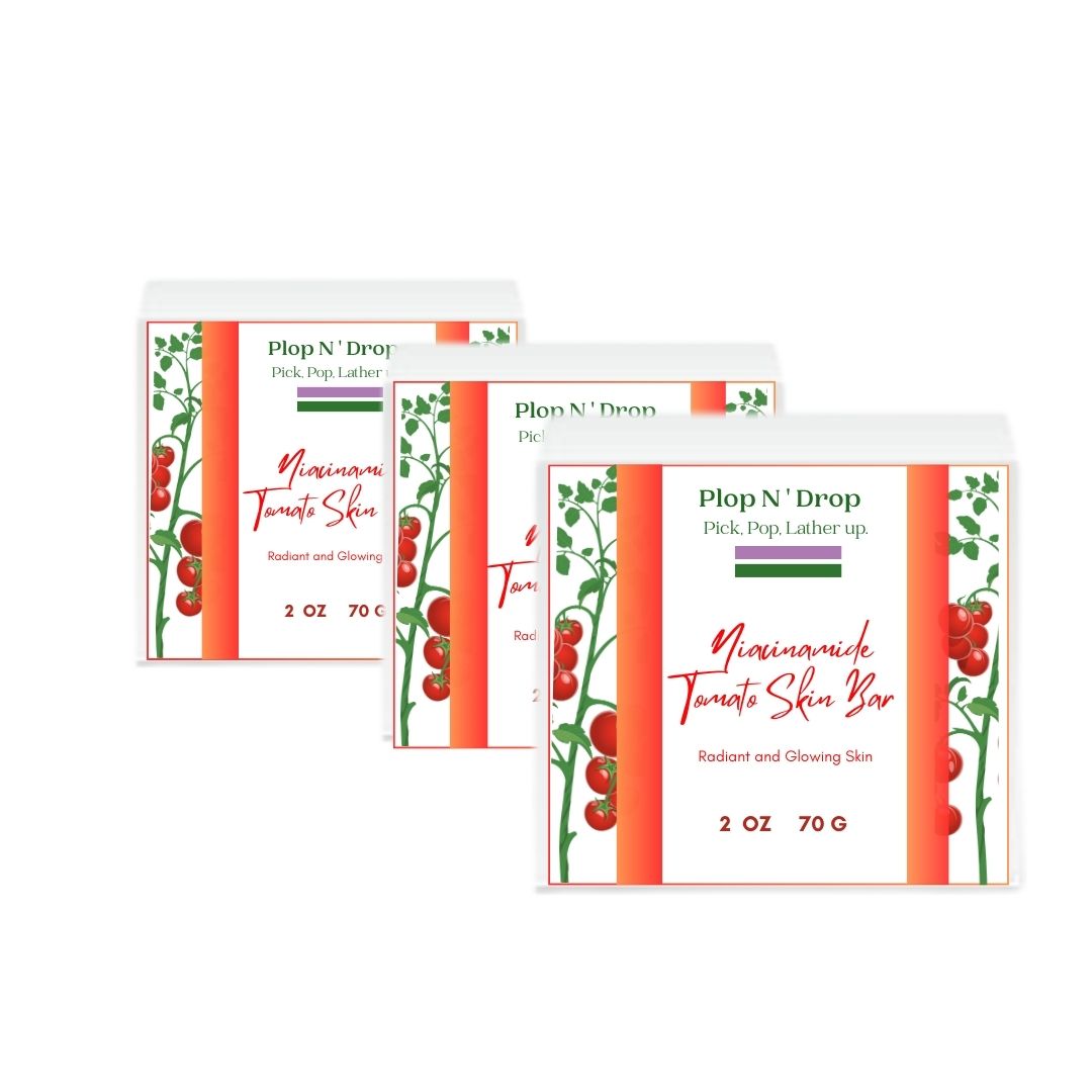 Plop N' Drop Niacinamide Tomato Skin Bar 70G- Niacinamide soap and Tomato soap Duo 10X Micro ...