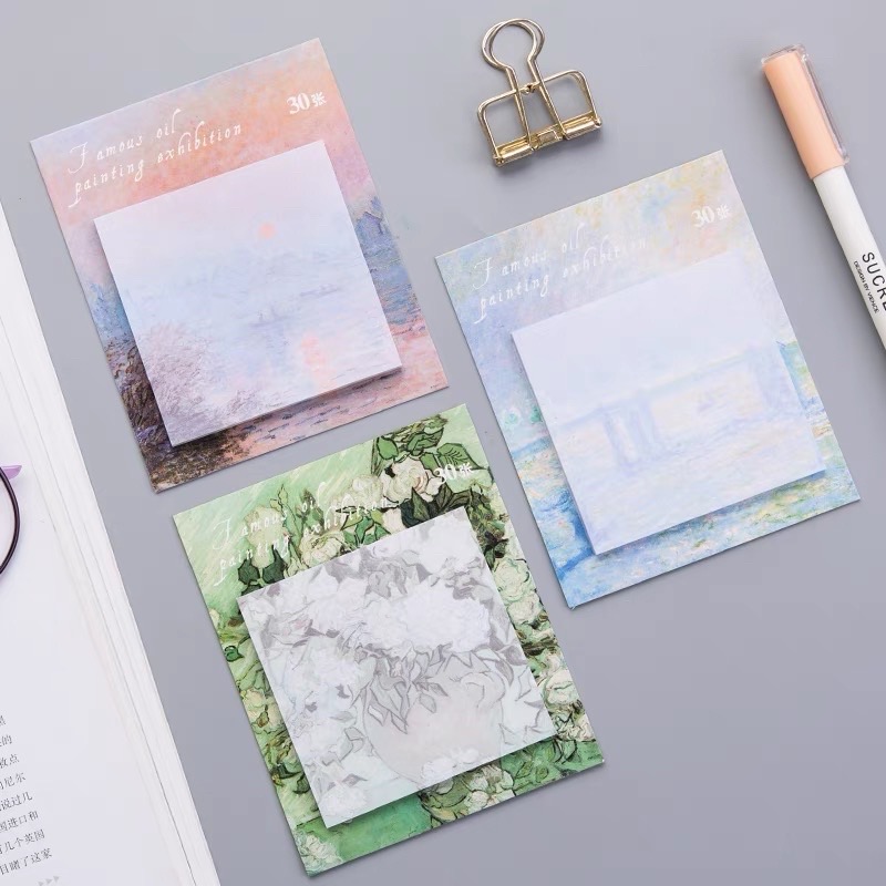 SY 30 Sheets Natural Landscape Sticky Note Ins Style Message Memo Pad ...
